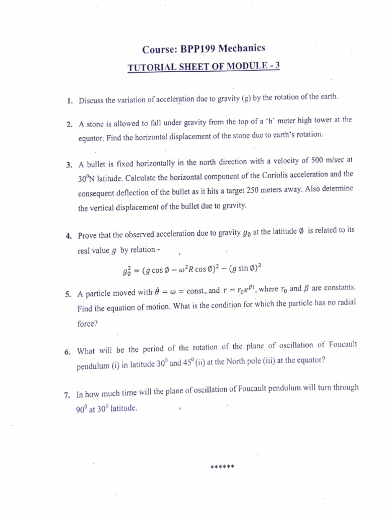 Module 3 DPP Tutorial Sheet | PDF