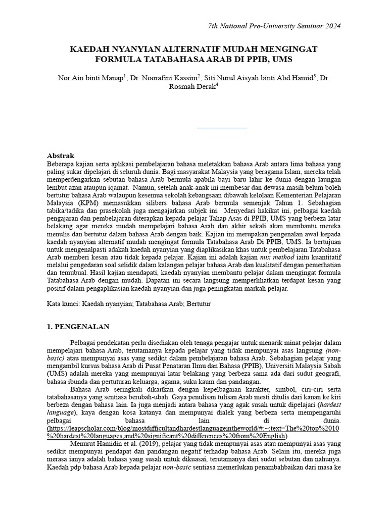 08 Kaedah Nyanyian Alternatif Mudah Mengingat Formula Tatabahasa Arab Di Ppib 1 - Zati Iwani ...