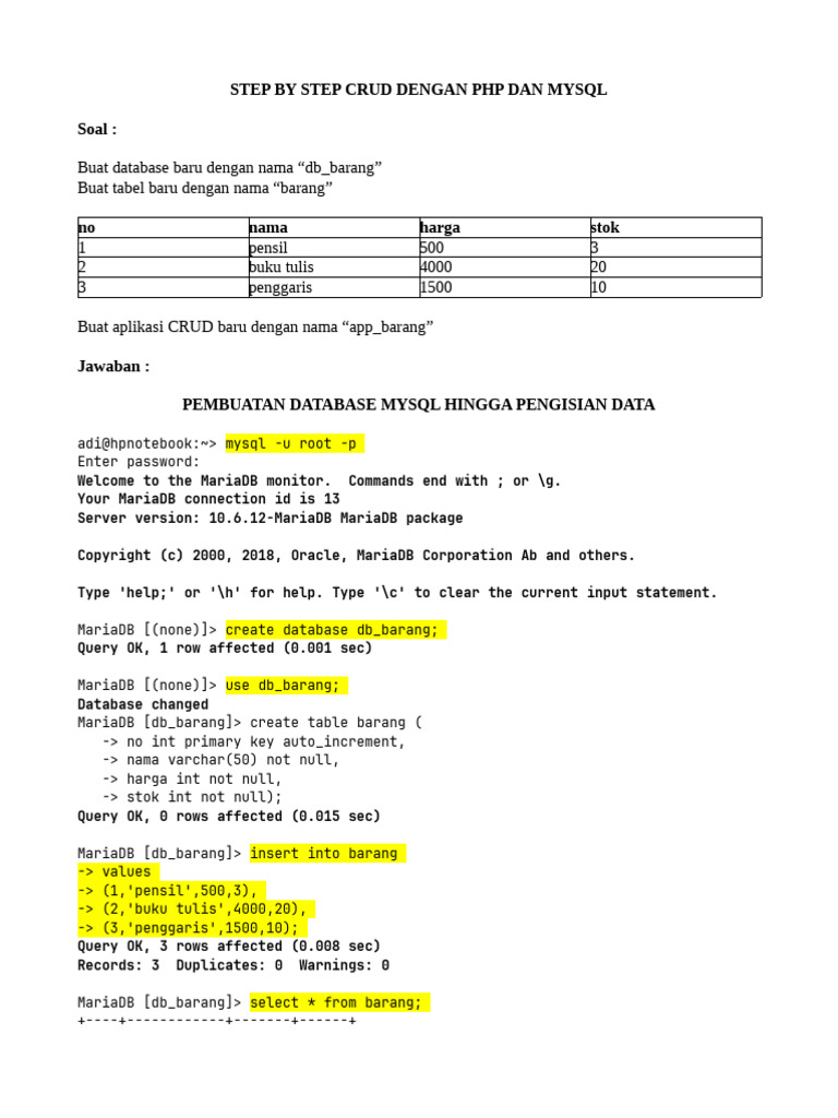 Step by Step Crud Php-mysql 2023 2 | PDF | My Sql | Databases