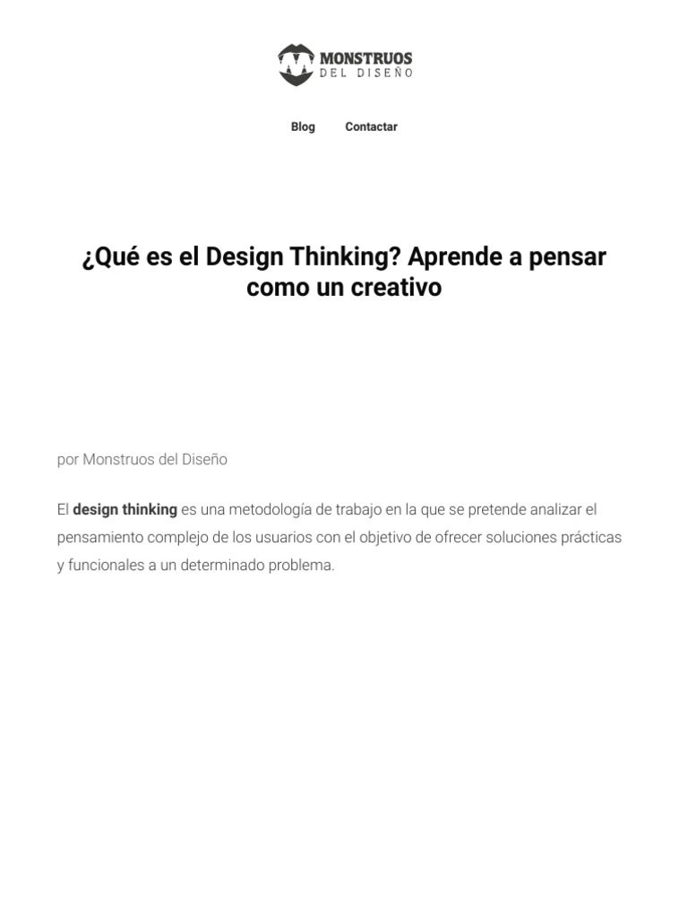 ¿Qué es el Design Thinking_ Aprende a pensar como un creativo | PDF ...