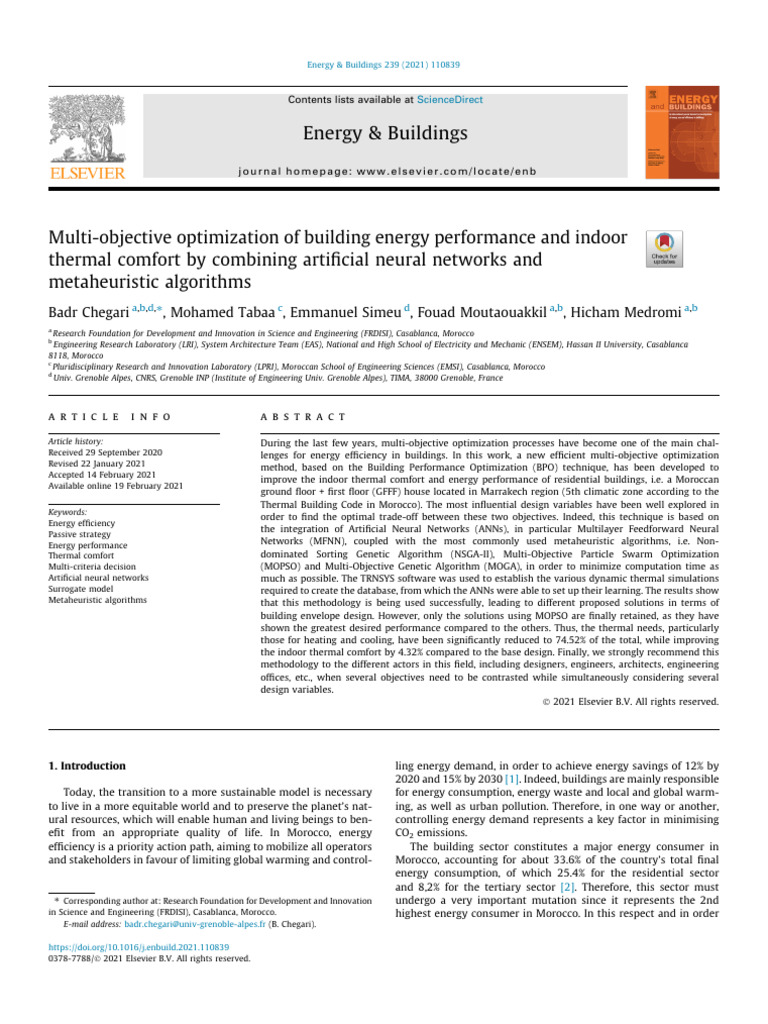 Multi-objective optimization of building energy performance and indoor thermal comfort by ...