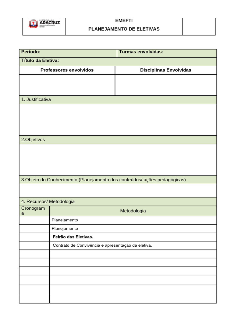 Mapa Eletiva Modelo | PDF