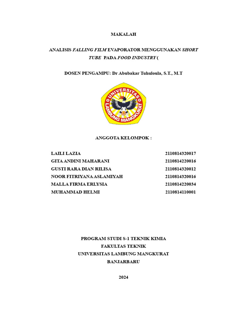 Tugas-1 Alat Industri Kimia Dan Instrumentasi - Kelompok Food Industry ...
