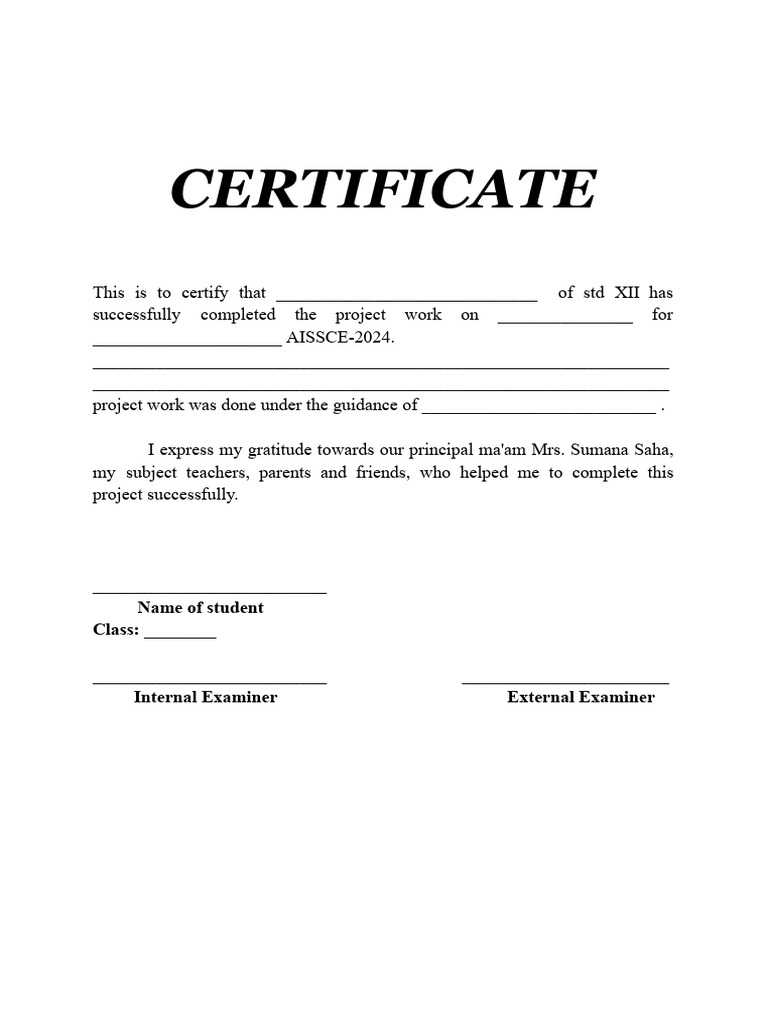 Certificate Format | PDF