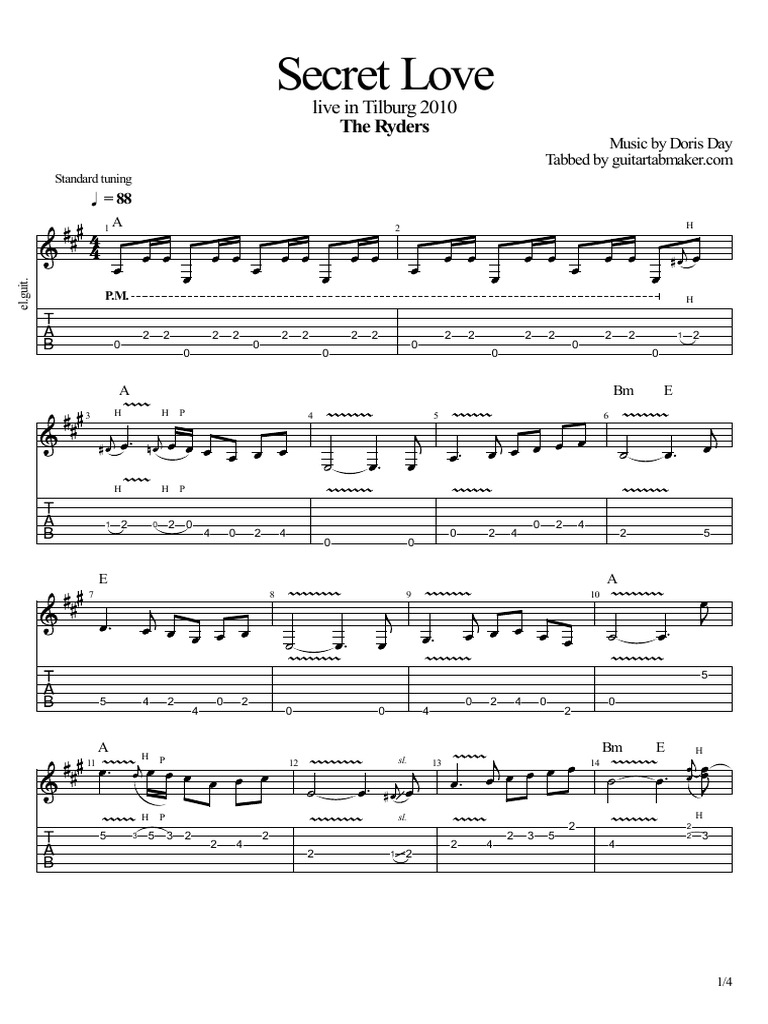 Secret Love Guitar Tabs and Chords | PDF