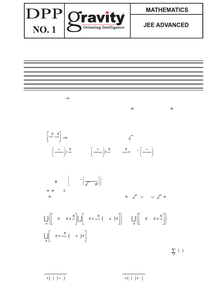 Revision DPP 1 PDF (Advanced Level) | PDF | Function (Mathematics) | Trigonometric Functions