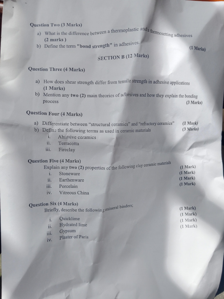 Civil Materials Past Paper | PDF