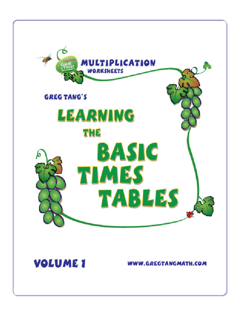 Greg Tangs Learning The Times Tables | PDF | Multiplication | Worksheet