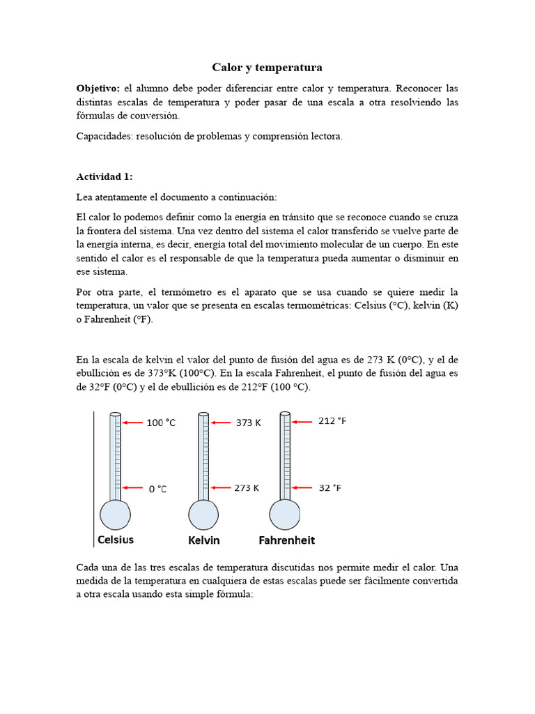 Calor y Temperatura | PDF | Temperatura | Calor