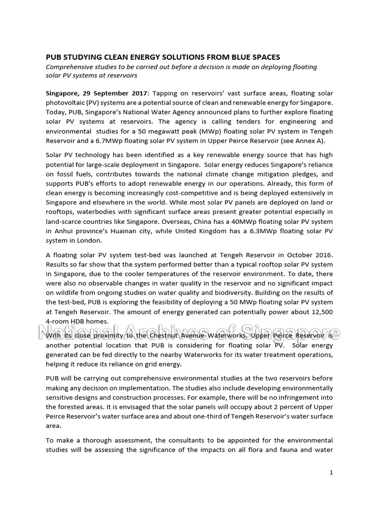 Press Release - PUB Study On Solar Panels | PDF | Photovoltaics ...