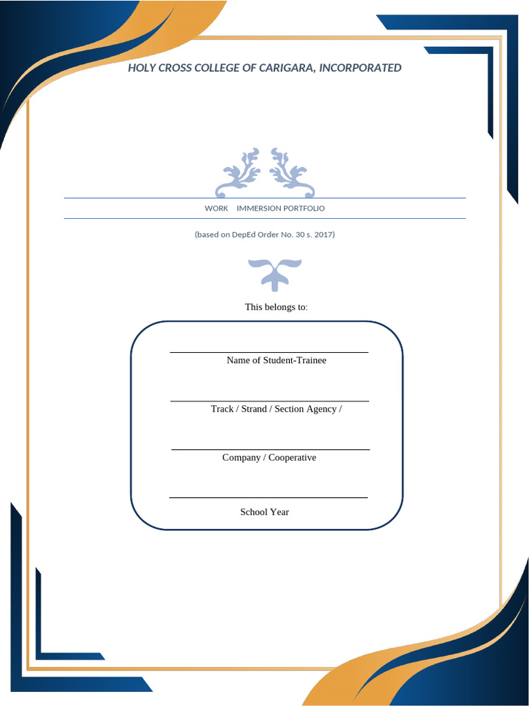 Work Immersion Portfolio (1) | PDF | Curriculum | Learning