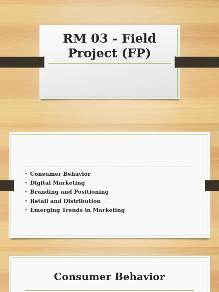 Field Research Project_Marketing | PDF | Consumer Behaviour | Behavior