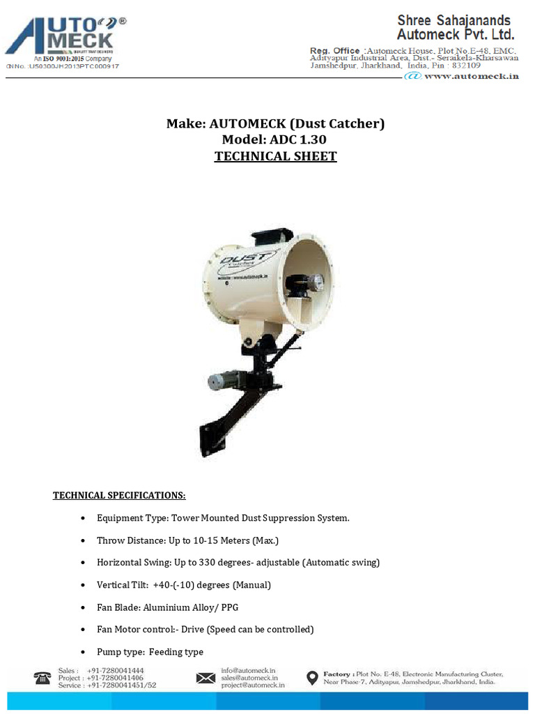 Dust - Catch Technical Sheet | PDF