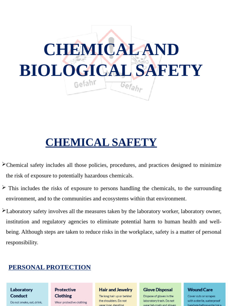 Chemical and Biological Safety Guidelines | PDF | Personal Protective ...