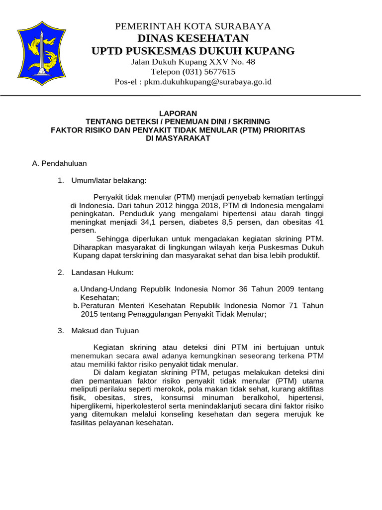 Skrining PTM Prioritas Surabaya | PDF