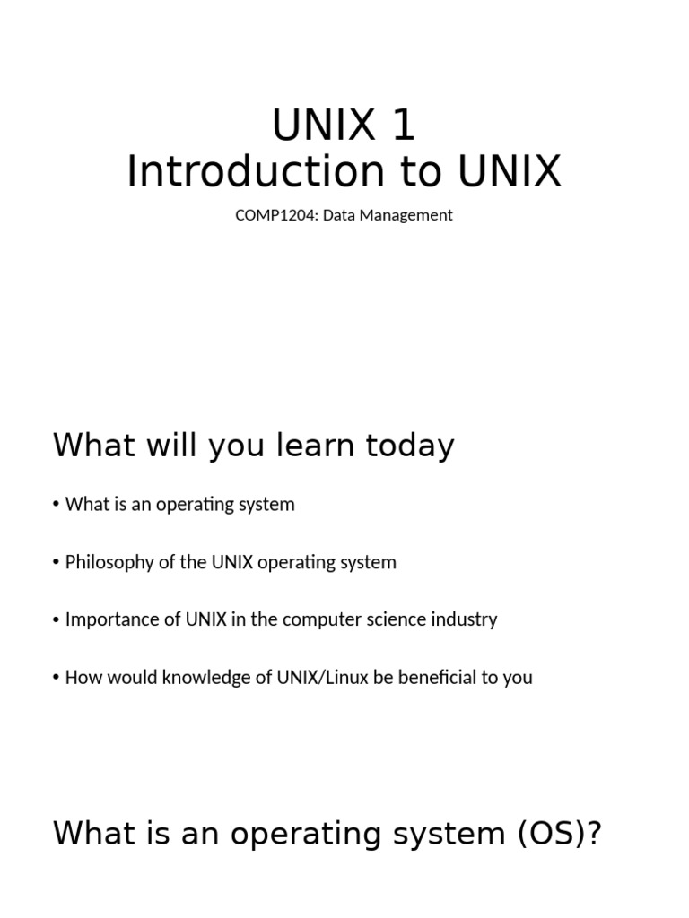 UNIX1 | PDF | Operating System | Linux