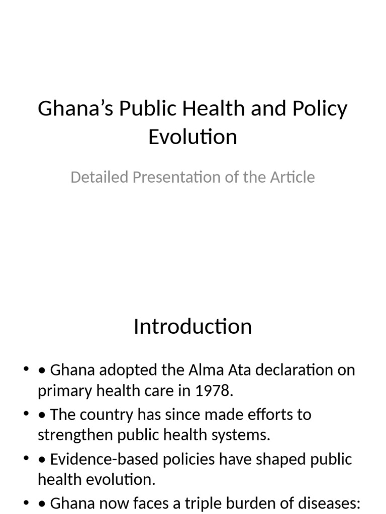Ghana's Public Health Policy Evolution | PDF | Public Health | Health Care