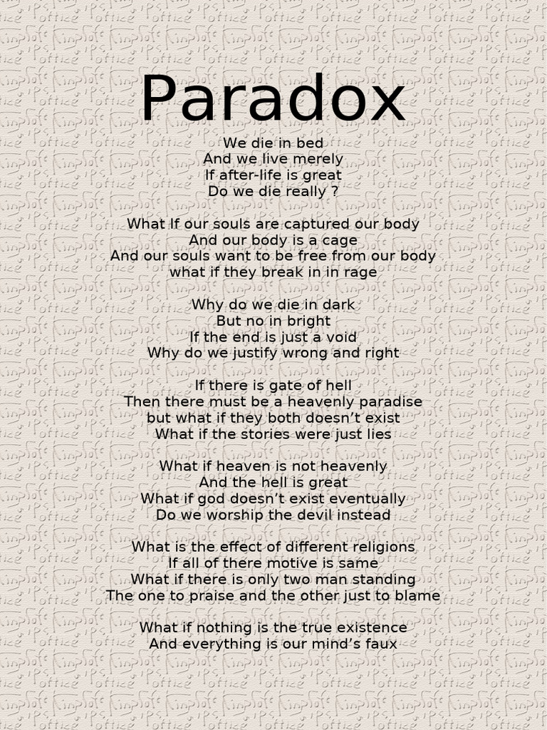 Paradox of Life and Afterlife | PDF