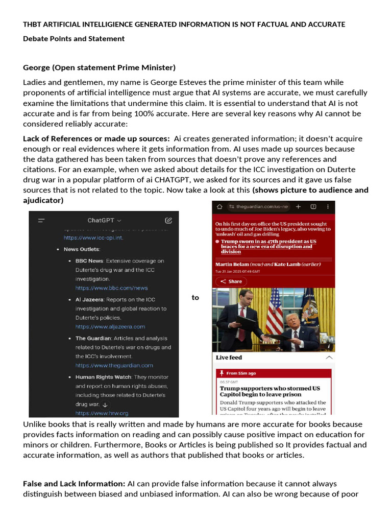 Debate Ai Script Opposition Finale | PDF | Artificial Intelligence | Intelligence (AI) & Semantics