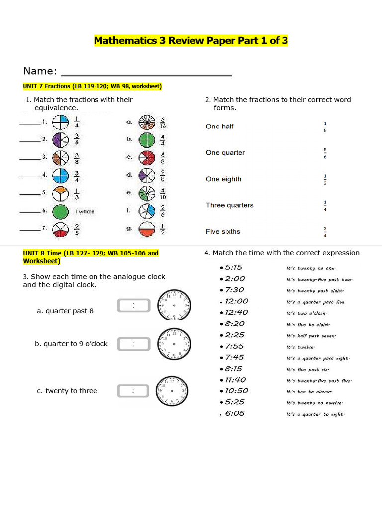 MATH 3 - REVIEW PAPER Part 1 of 3 | PDF | Mathematics