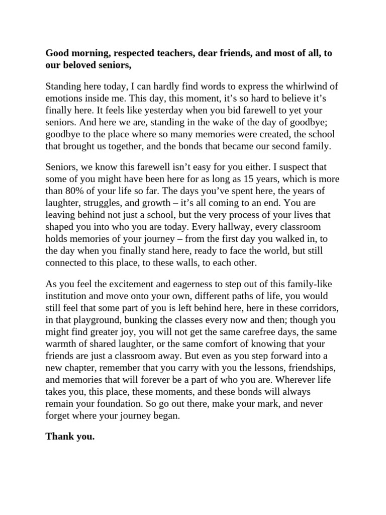 Farewell Speech | PDF