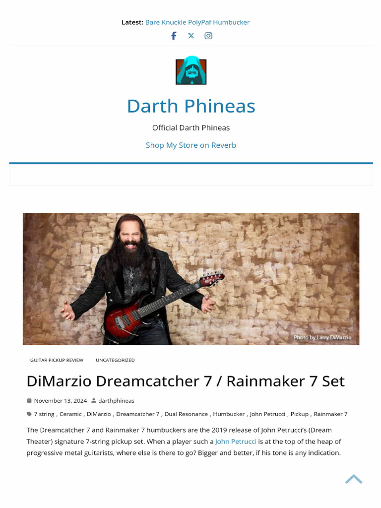 DiMarzio Dreamcatcher 7 _ Rainmaker 7 Set - Darth Phineas | PDF