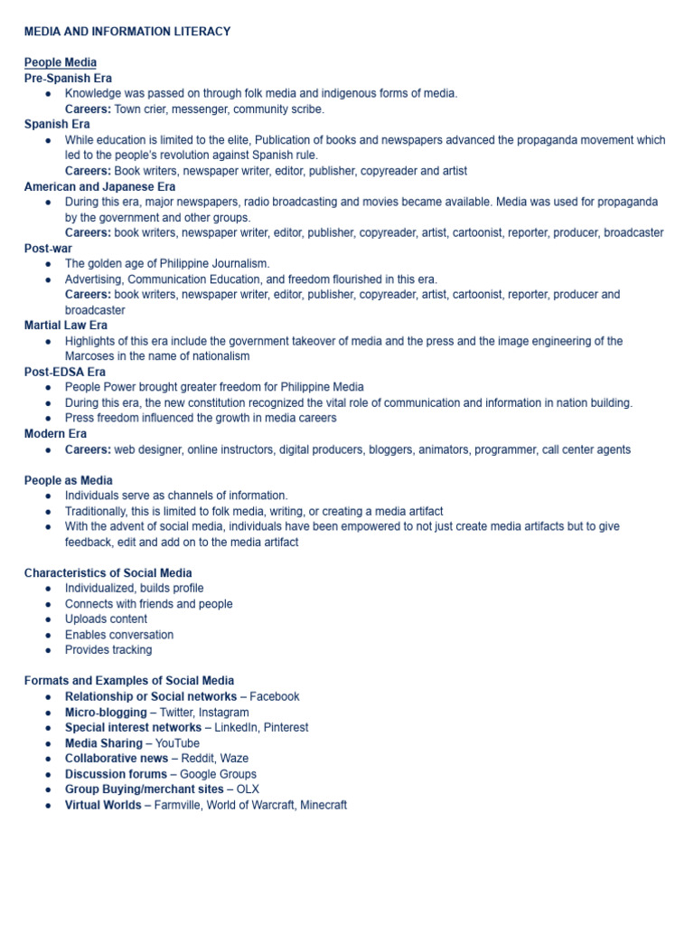 Philippine Media Literacy Through Eras | PDF | Composition (Visual Arts) | Color