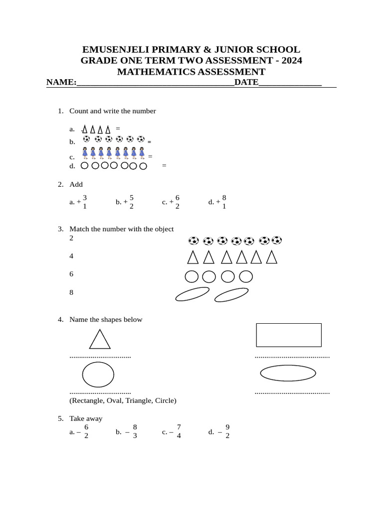 MATHEMATICS ASSESSMENT | PDF