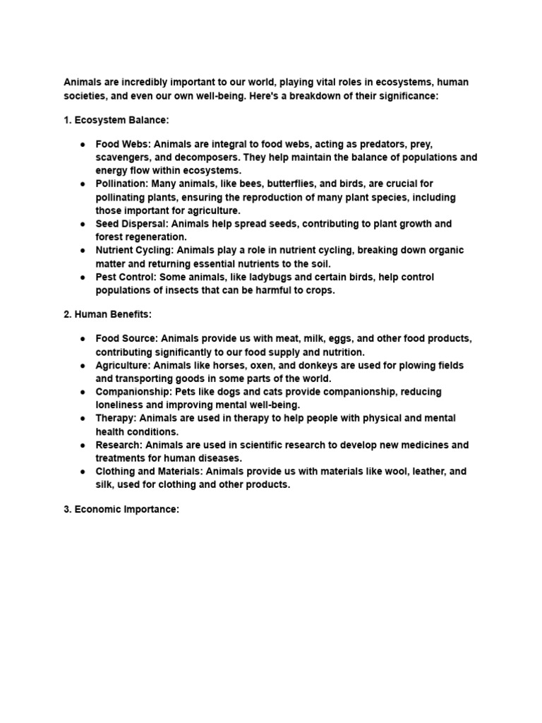 iMPORTANT OF ENIMAL | PDF