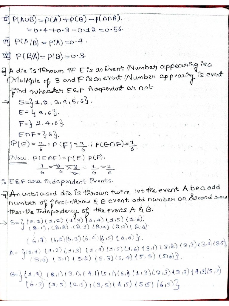 Probability Notes 5M and 3M | PDF