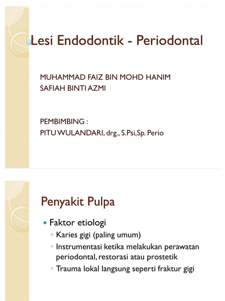 Lesi Endodontik - Periodontal | PDF