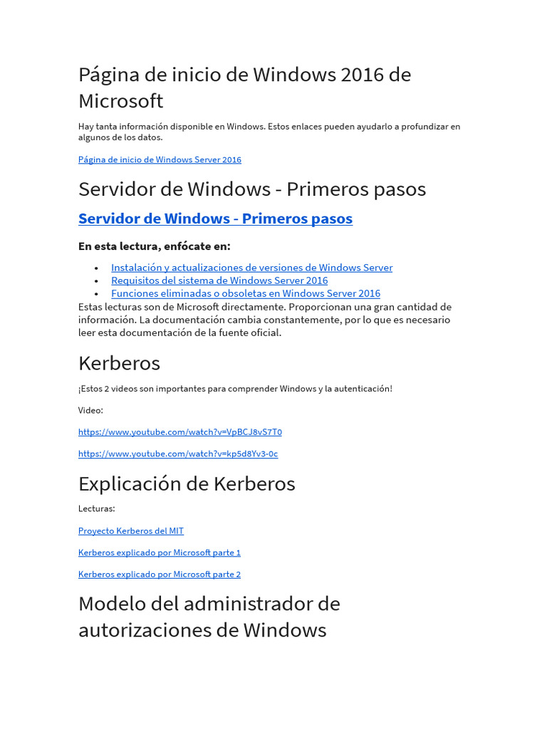 Windows 2016 de Microsoft | PDF | Microsoft Windows | Microsoft