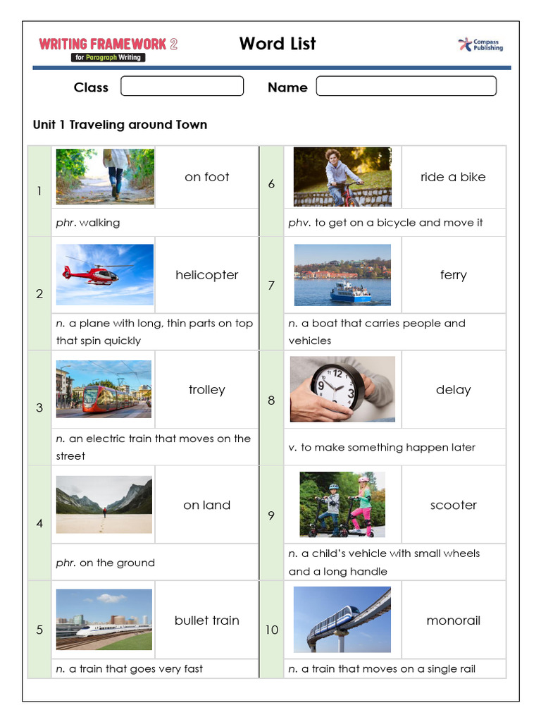 Writing Framework_for Paragraph Writing 2_Word_List_ENG | PDF