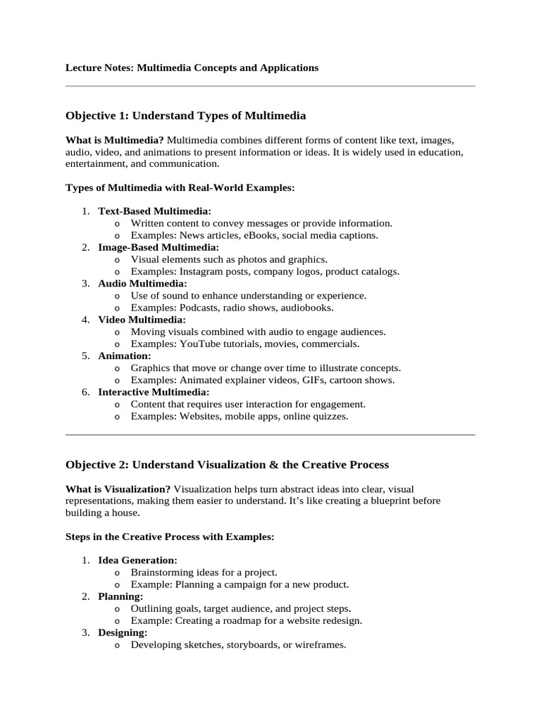 Multimedia Concepts and Planning Guide | PDF | Multimedia | Graphic Design