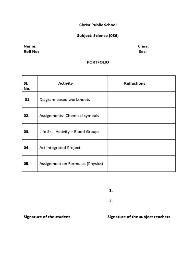 Portfolio Grade IX | PDF