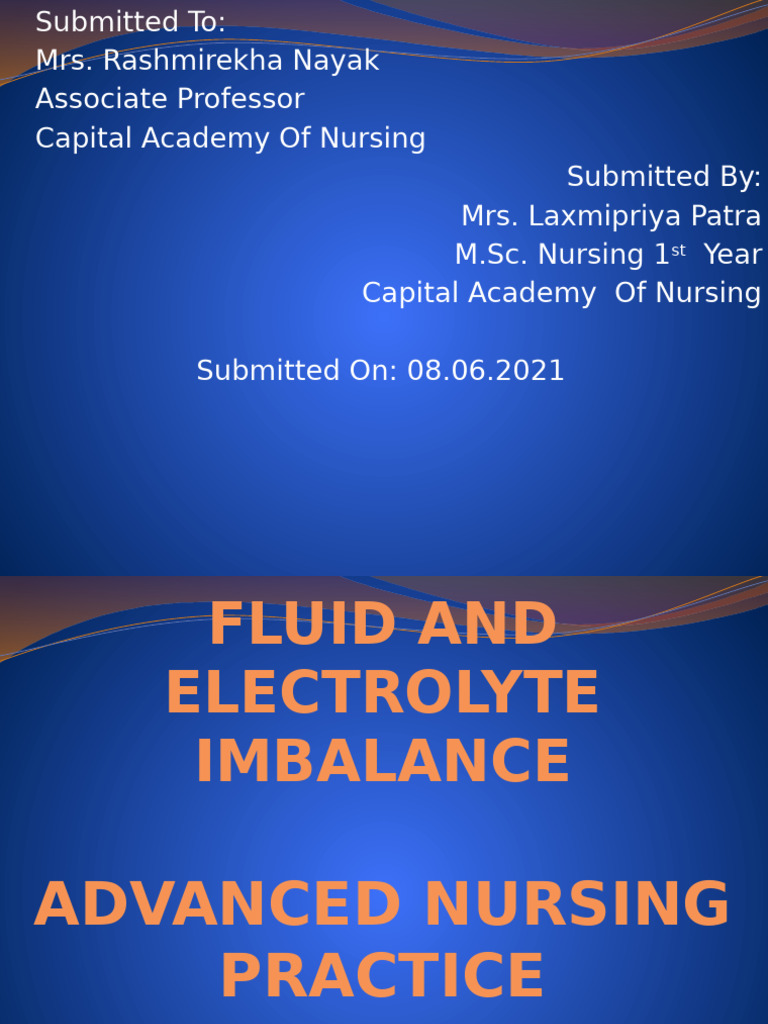 FLUID AND ELECTROLYTE IMBALANCE | PDF