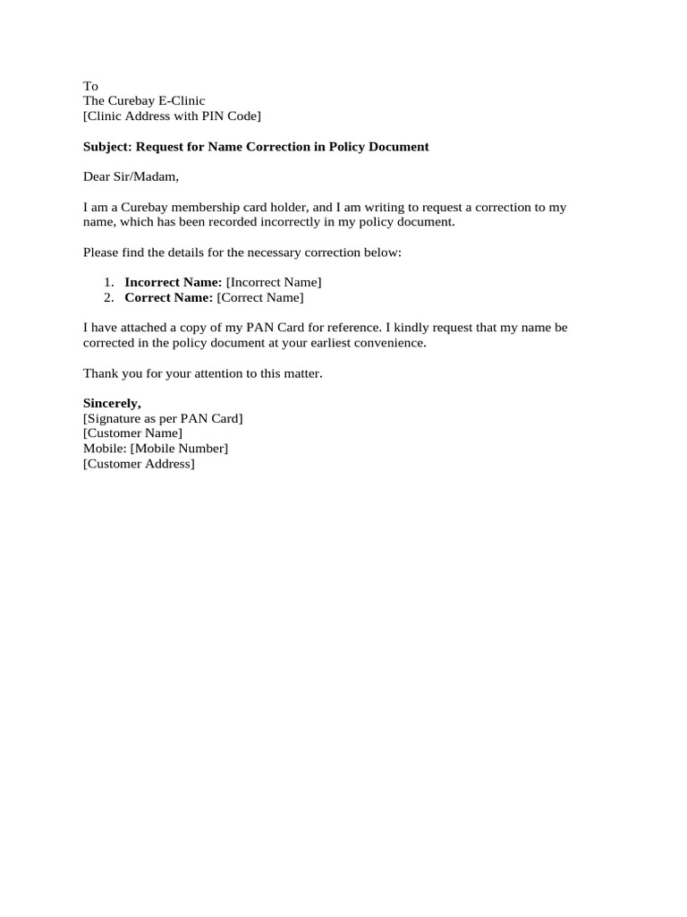 Name Change Consent Letter | PDF