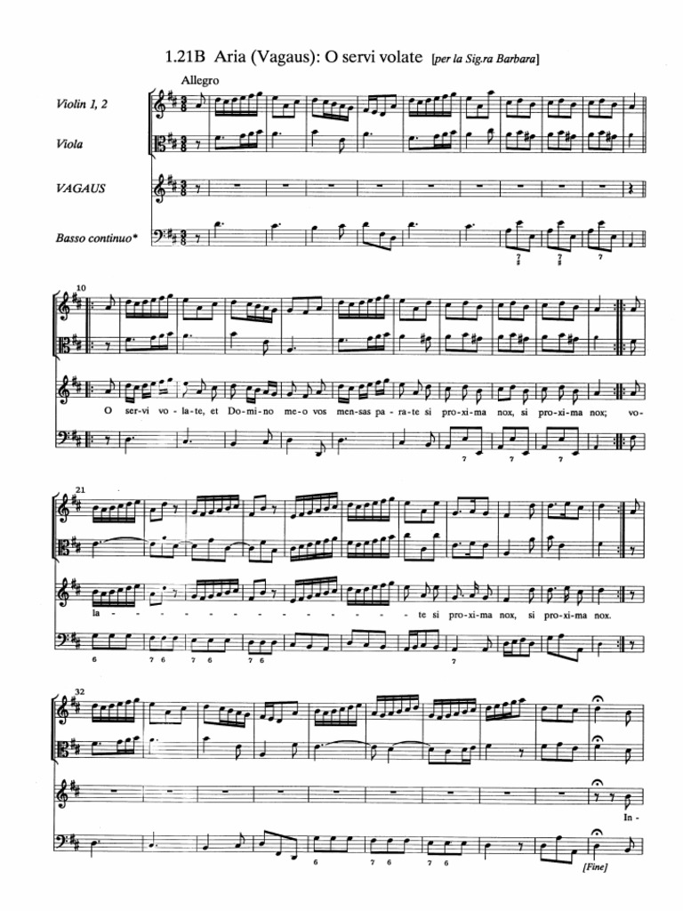 O Servi Volate Partitur From Vivaldi | PDF