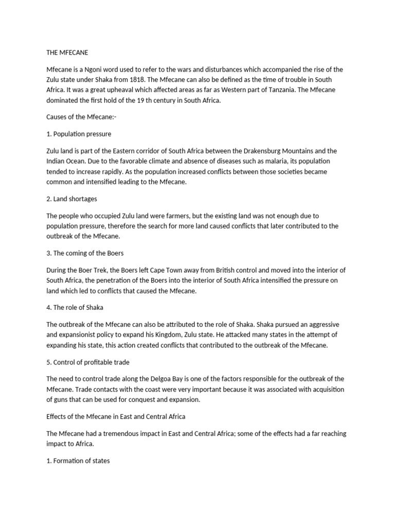 THE MFECANE-WPS Office | PDF | Zulu Kingdom | South Africa