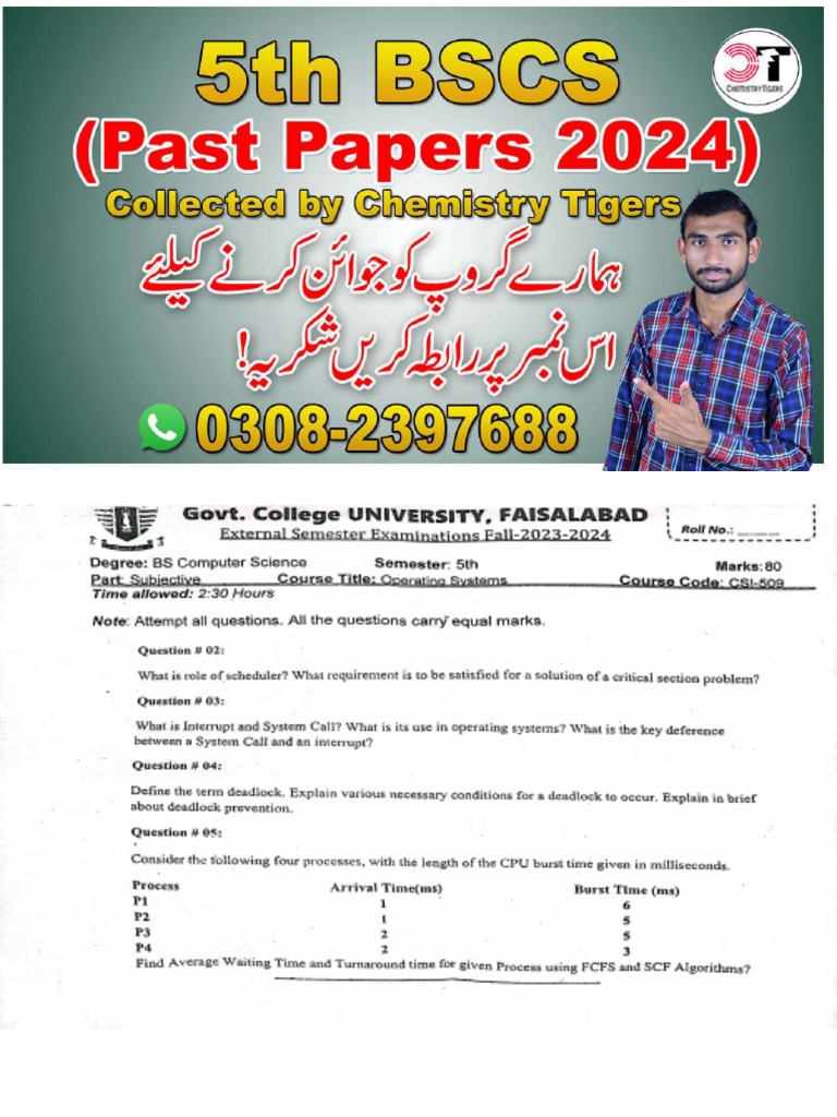 5th BSCS Past Papers 2024 by Chemistry tigers | PDF