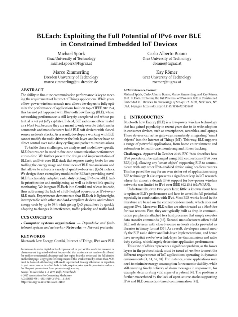 tài liệu BLE | PDF | I Pv6 | Internet Of Things