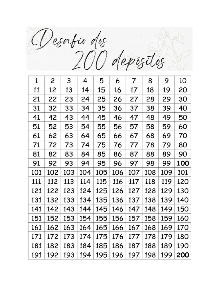 Desafio dos 200 depósitos | PDF