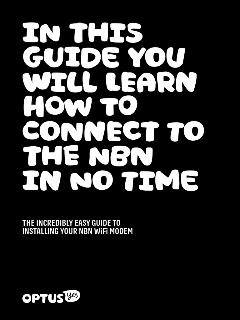 NBN Self Install User Guide | PDF | Digital Subscriber Line | Modem