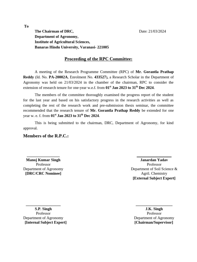 nihal extension letter 2023-24 | PDF | Thesis | Educational Stages