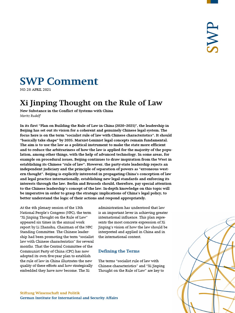 Xi Jinping's Vision for China's Legal System | PDF | Rule Of Law | China