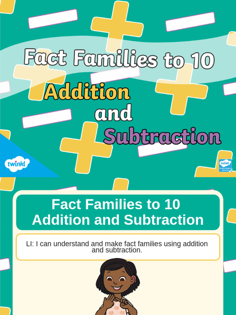 AU N 2549234 Fact Families To 10 Addition and Subtraction Ver 2 | PDF