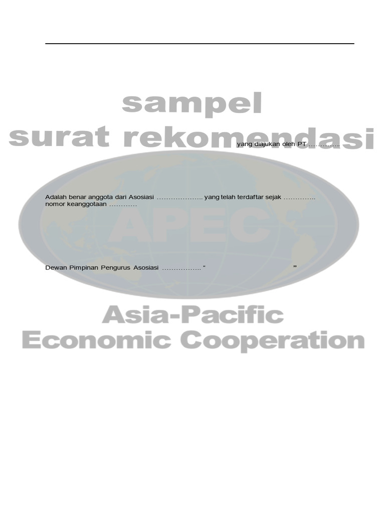 Contoh Surat Rekomendasi ABTC | PDF