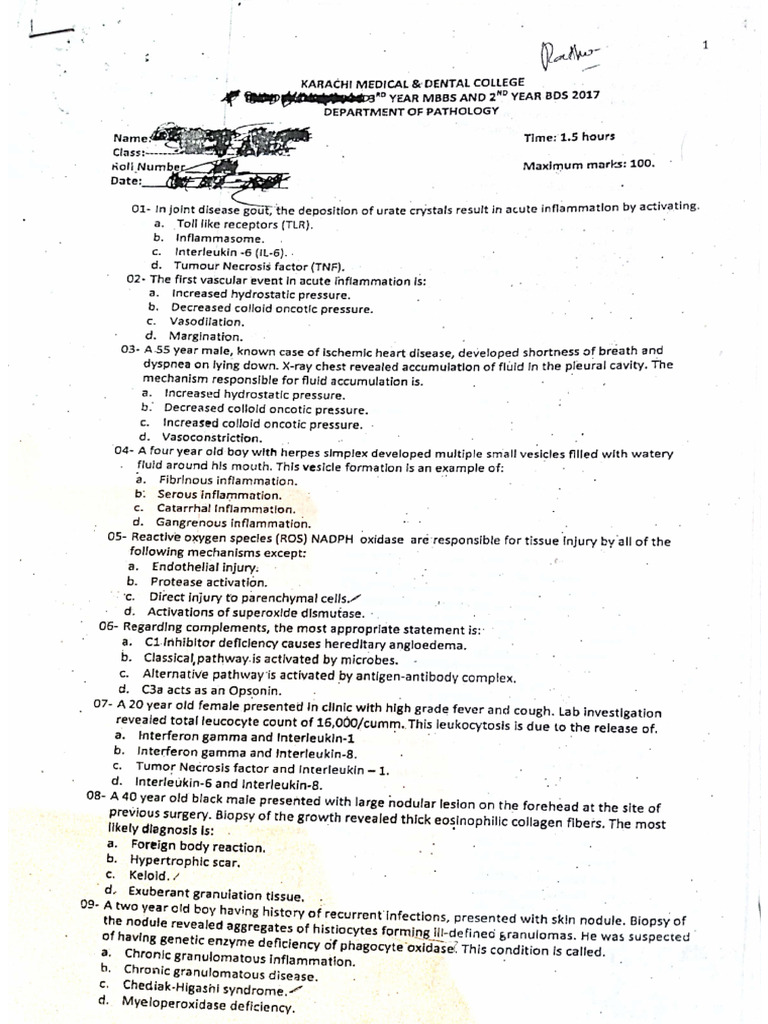 Patho 2017 BDS | PDF