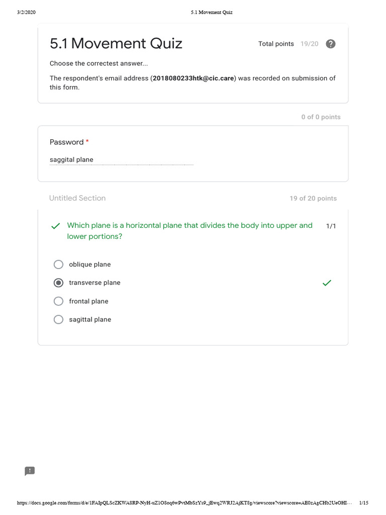 5.1 Movement Quiz | PDF
