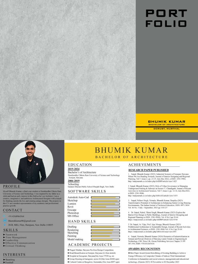Bhumik Portfolio. | PDF